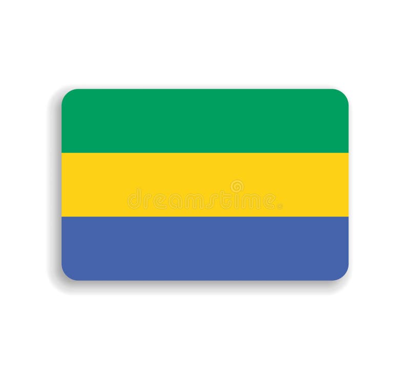Rounded Rectangle Vector Flag of Gabon Stock Vector - Illustration of ...