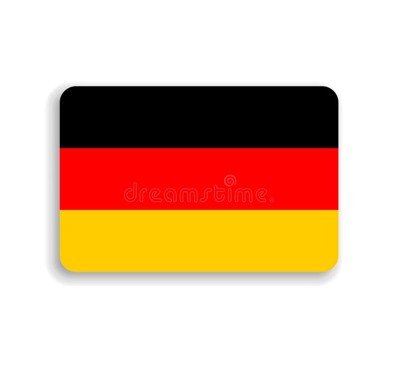 Rounded Rectangle Vector Flag of Germany Stock Vector - Illustration of ...