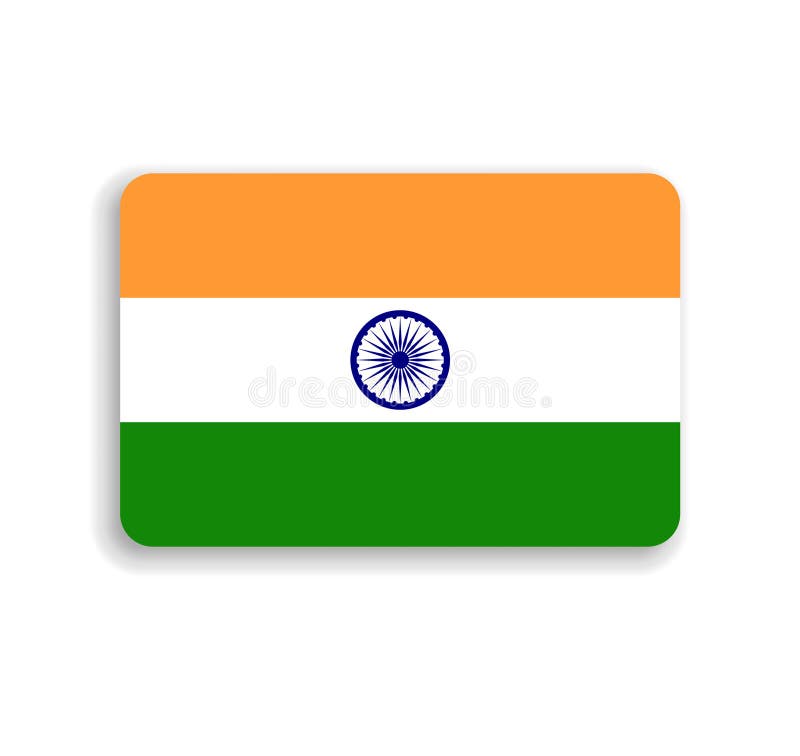 Rounded Rectangle Vector Flag of India Stock Vector - Illustration of ...