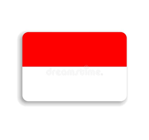 Rounded Rectangle Vector Flag of Indonesia Stock Vector - Illustration ...