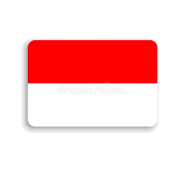 Rounded Rectangle Vector Flag of Indonesia Stock Vector - Illustration ...