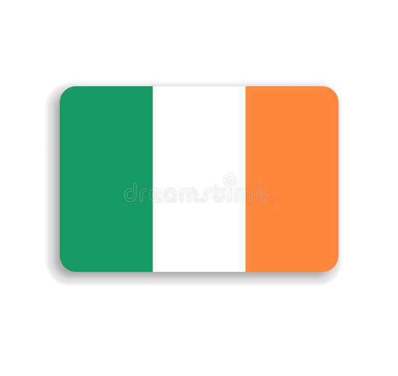 Rounded Rectangle Vector Flag of Ireland Stock Vector - Illustration of ...