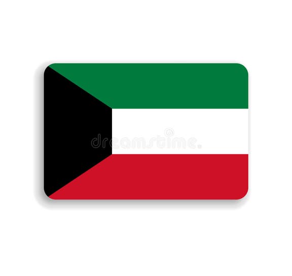 Rounded Rectangle Vector Flag of Kuwait Stock Vector - Illustration of ...