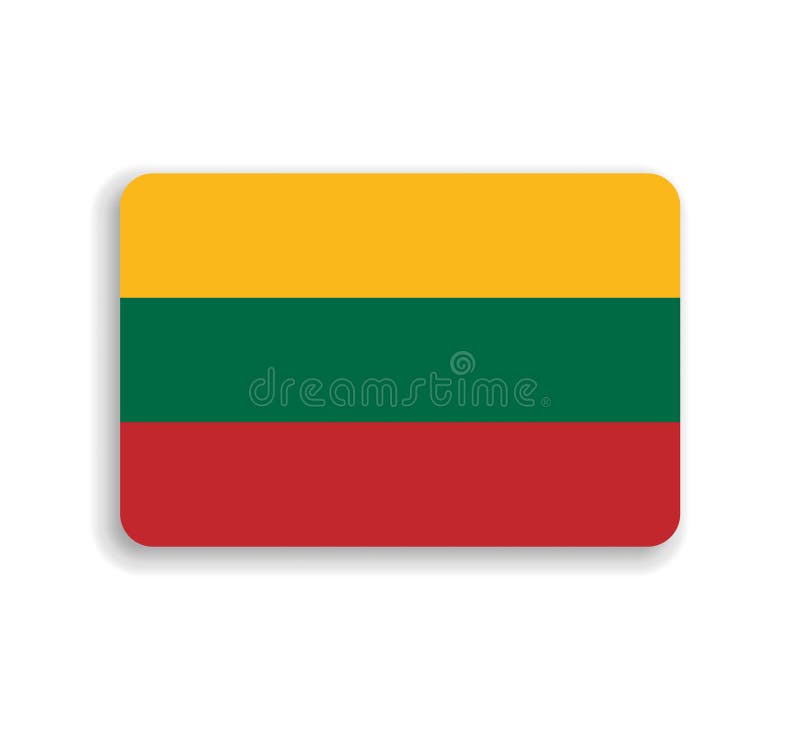 Rounded Rectangle Vector Flag of Lithuania Stock Vector - Illustration ...