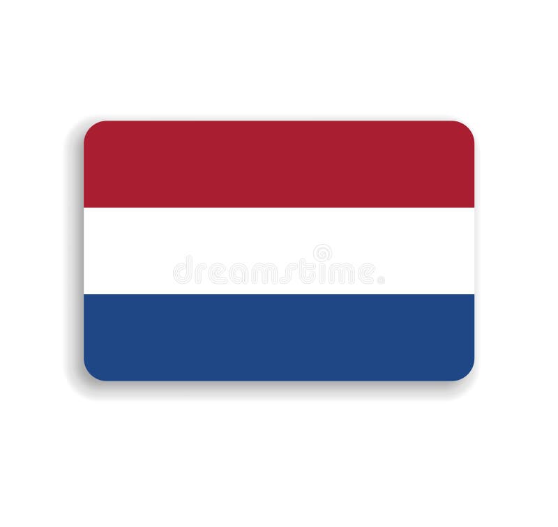 Rounded Rectangle Vector Flag of Netherlands Stock Vector ...