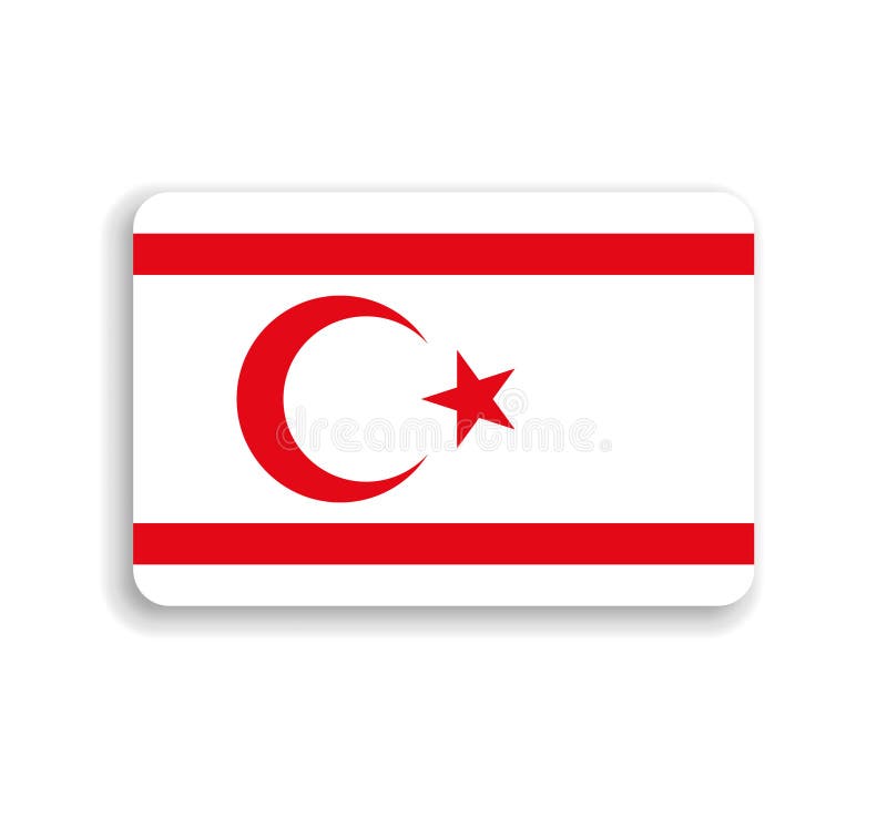 Rounded Rectangle Vector Flag of Northern Cyprus Stock Vector ...