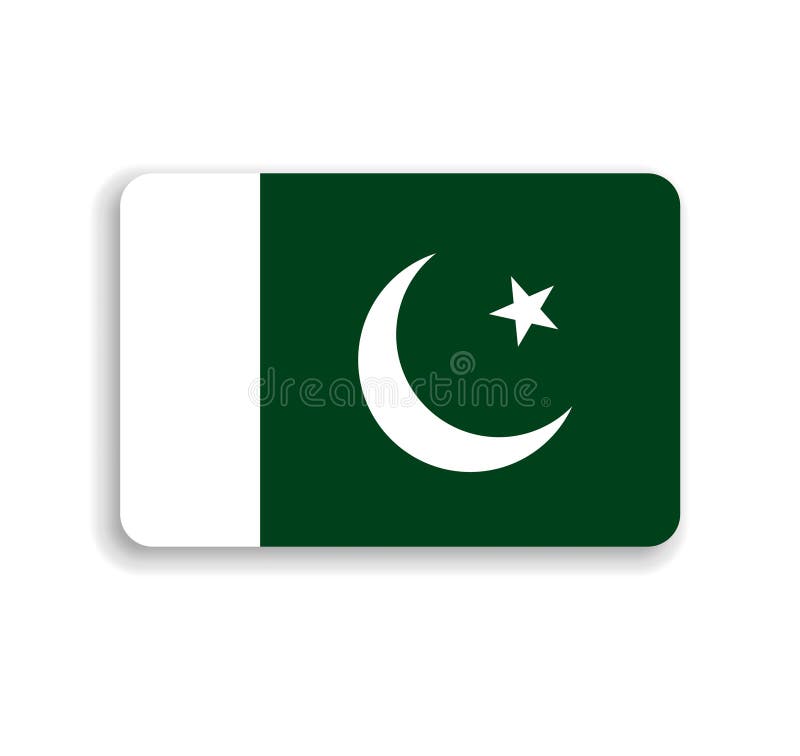 Rounded Rectangle Vector Flag of Pakistan Stock Vector - Illustration ...