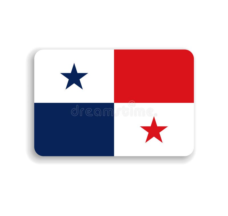 Rounded Rectangle Vector Flag of Panama Stock Vector - Illustration of ...