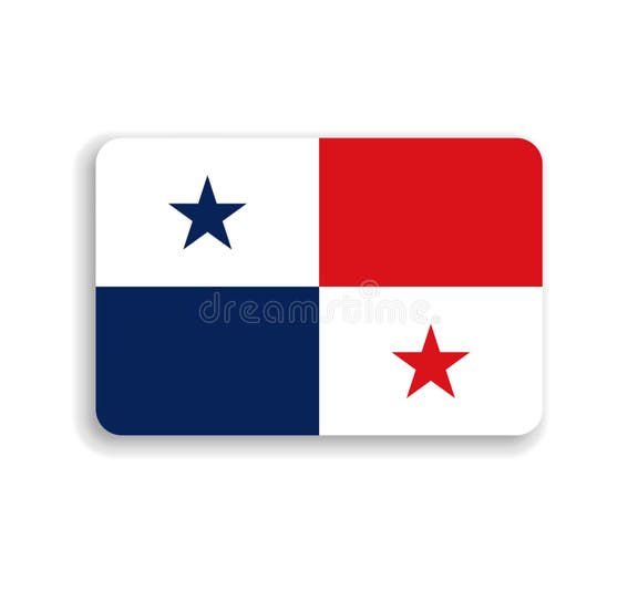 Rounded Rectangle Vector Flag of Panama Stock Vector - Illustration of ...