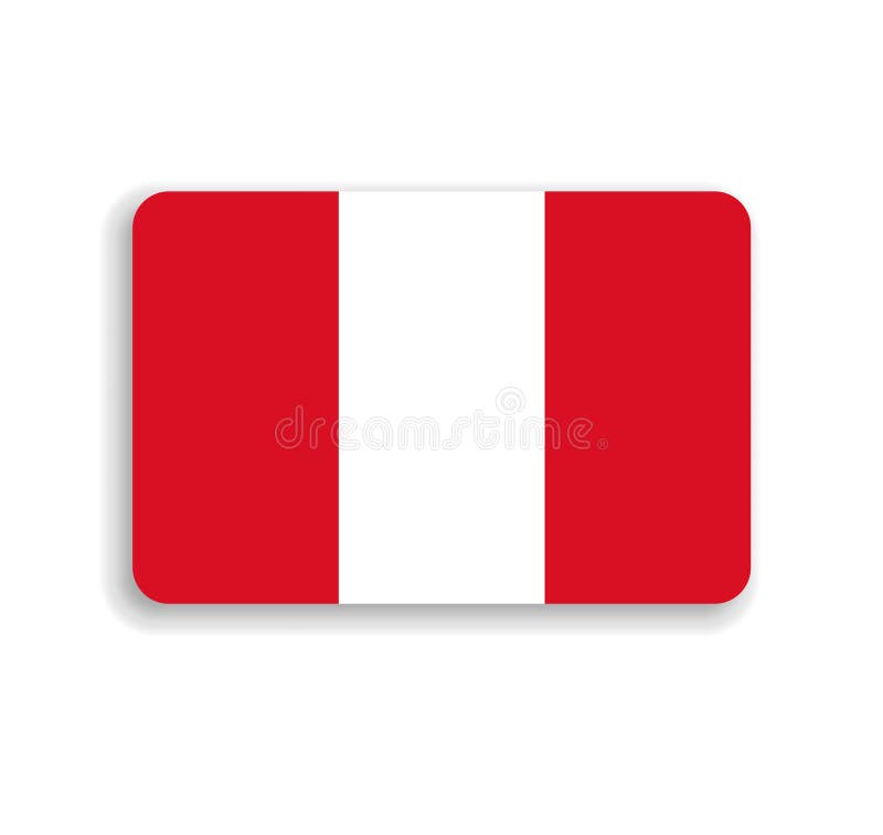 Rounded Rectangle Vector Flag of Peru Stock Vector - Illustration of ...