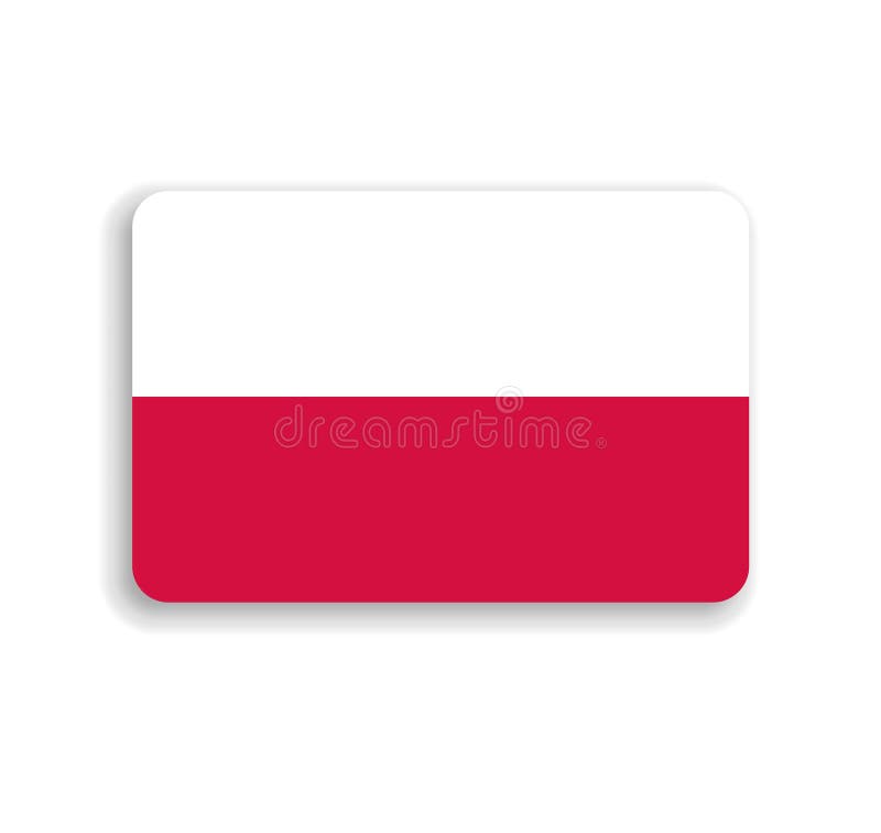 Rounded Rectangle Vector Flag of Poland Stock Vector - Illustration of ...