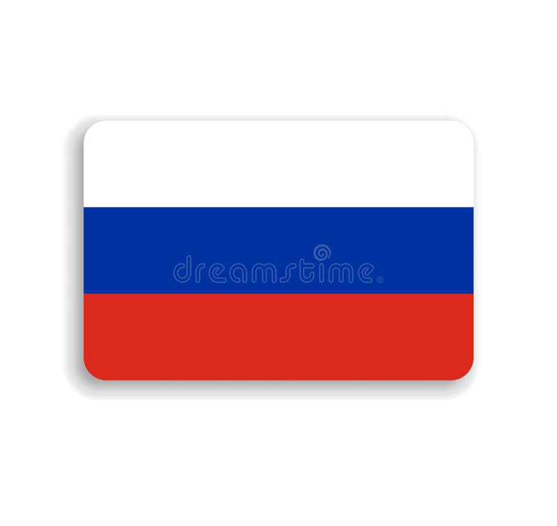 Rounded Rectangle Vector Flag of Russia Stock Vector - Illustration of ...