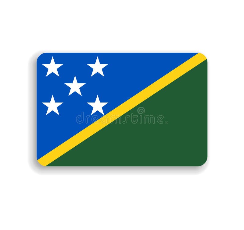 Rounded Rectangle Vector Flag of Solomon Islands Stock Vector ...