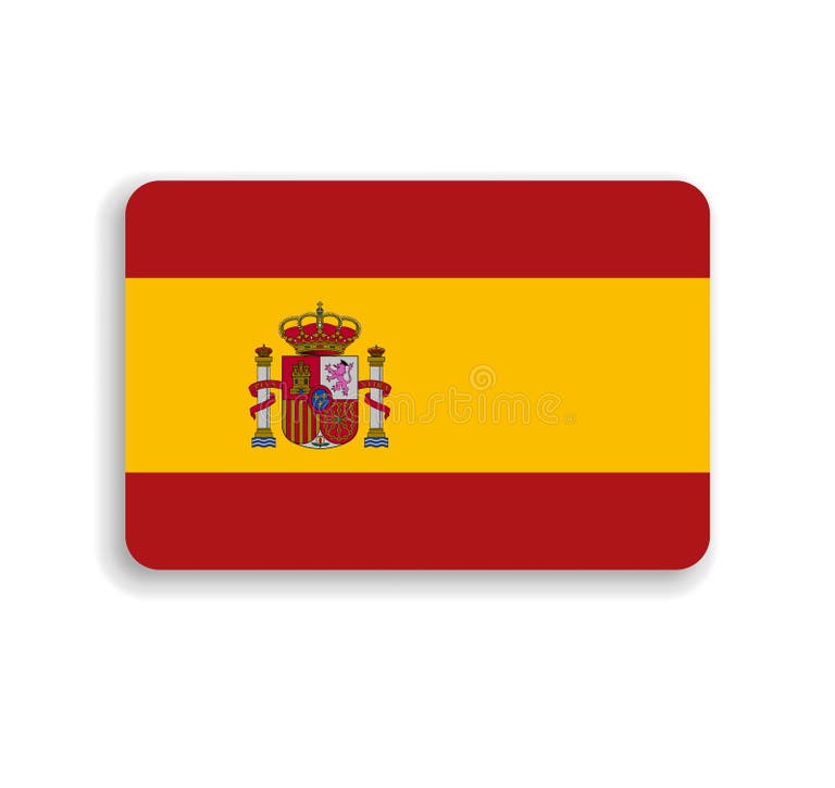 Rounded Rectangle Vector Flag of Spain Stock Vector - Illustration of ...