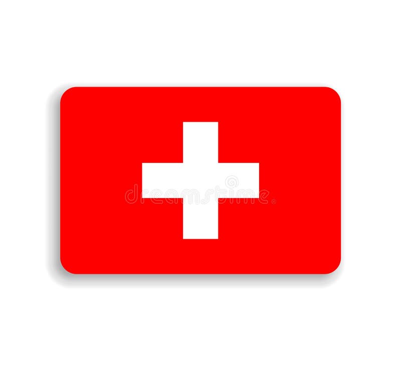 Rounded Rectangle Vector Flag of Switzerland Stock Vector ...