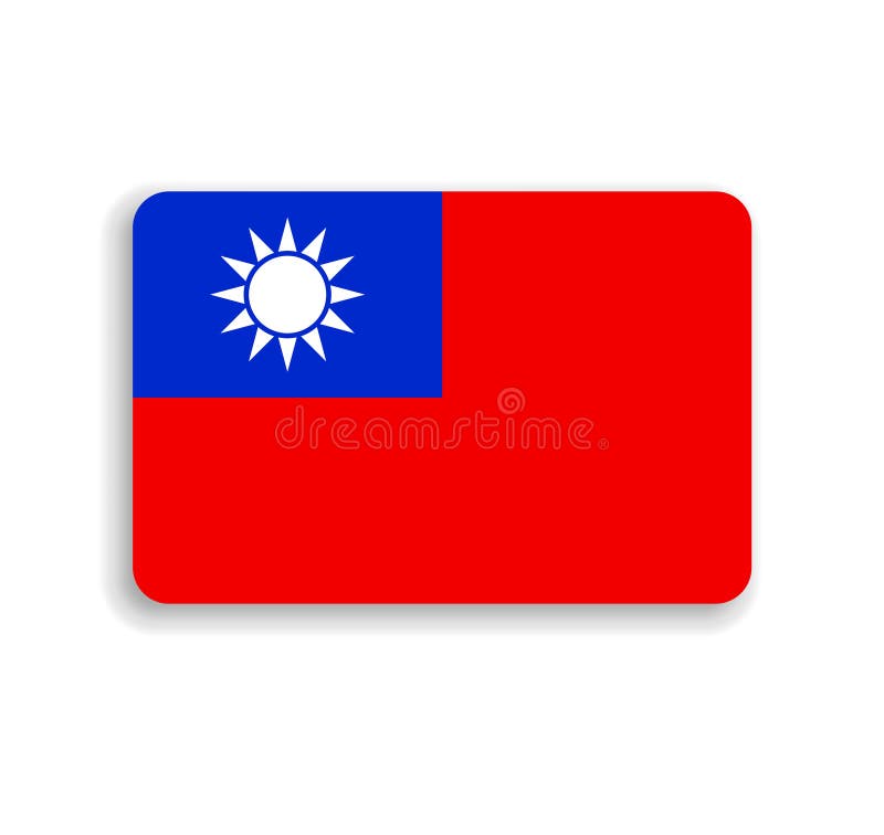 Rounded Rectangle Vector Flag of Taiwan Stock Vector - Illustration of ...