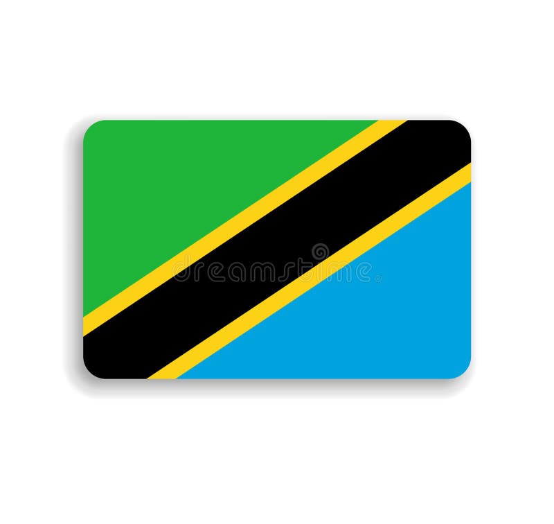 Rounded Rectangle Vector Flag of Tanzania Stock Vector - Illustration ...
