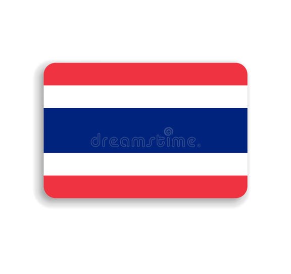 Rounded Rectangle Vector Flag of Thailand Stock Vector - Illustration ...