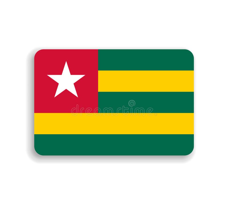 Rounded Rectangle Vector Flag of Togo Stock Vector - Illustration of ...