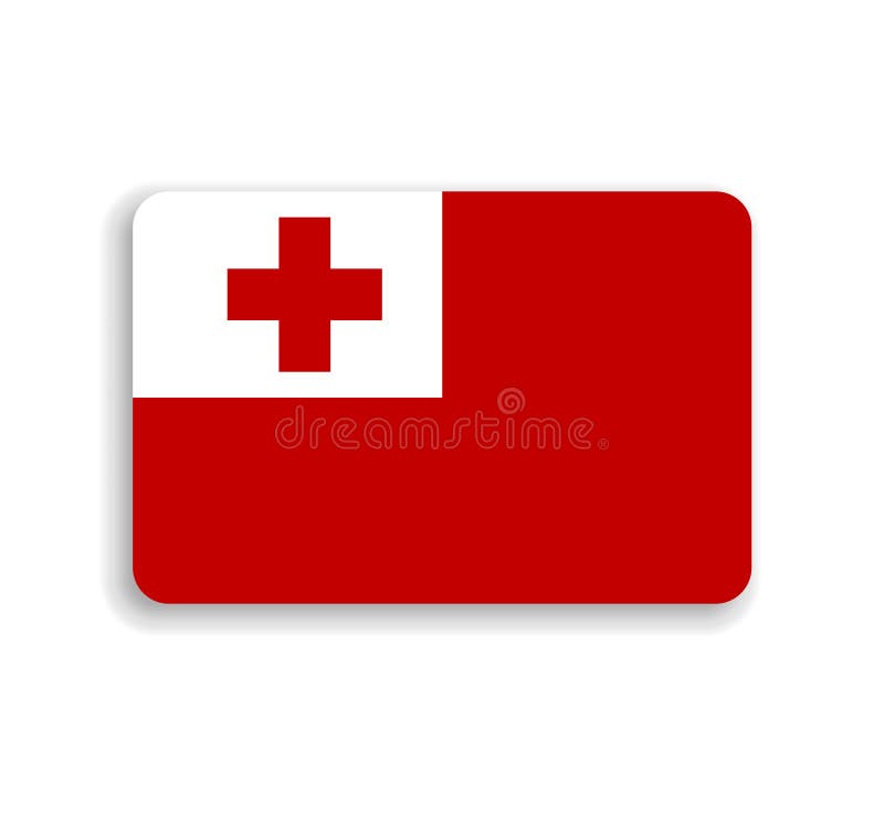 Rounded Rectangle Vector Flag of Tonga Stock Vector - Illustration of ...