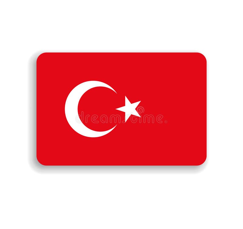 Rounded Rectangle Vector Flag of Turkey Stock Vector - Illustration of ...