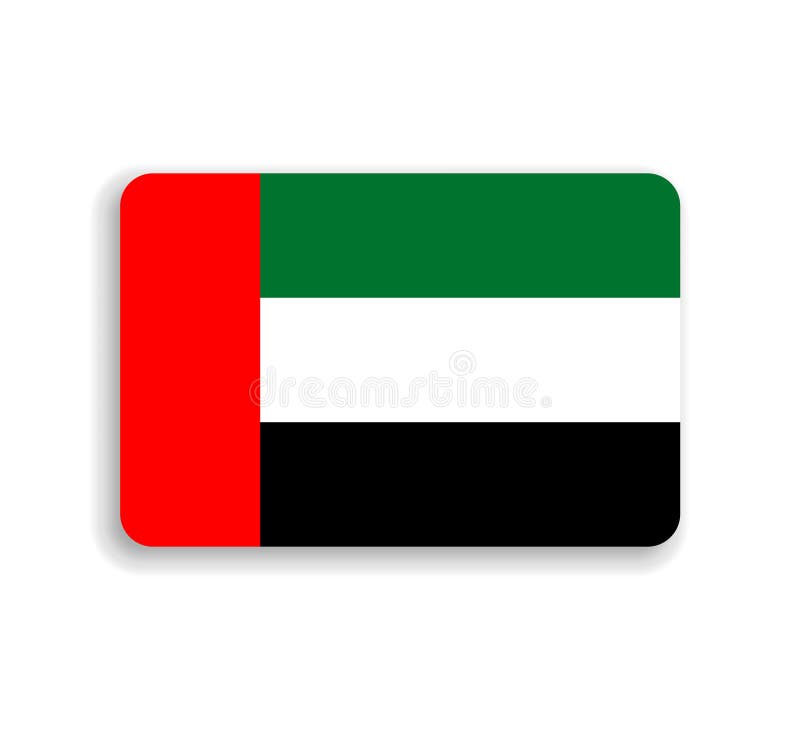 Rounded Rectangle Vector Flag of United Arab Emirates Stock Vector ...