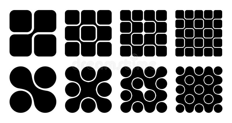 Rounded Rectangles and Circles Shapes Connected To Each Other Stock ...