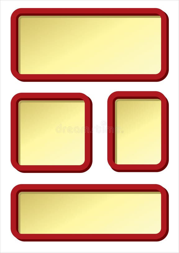 Rounded Rectangular Blank DecorativeText Boxes Stock Illustration ...