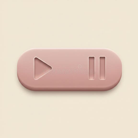 A Rounded Rectangular Button with a Matte Pink Surface Features ...