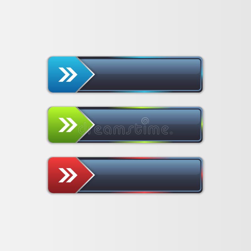 3 Rounded Rectangular Buttons for Decoration Website. Stock Vector ... 3 Rounded Rectangular Buttons for Decoration Website. Stock Vector ...