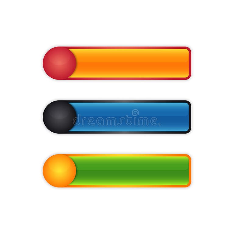3 Rounded Rectangular Buttons for Website Stock Vector - Illustration ...