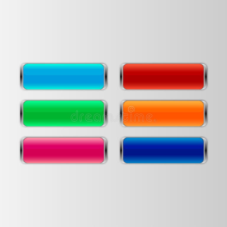 6 Rounded Rectangular Buttons for Decoration Website. Stock Vector ...