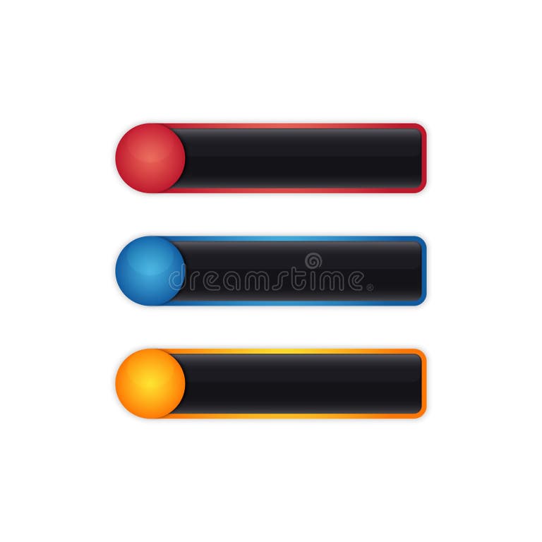 3 Rounded Rectangular Buttons for Website. Stock Vector - Illustration ...