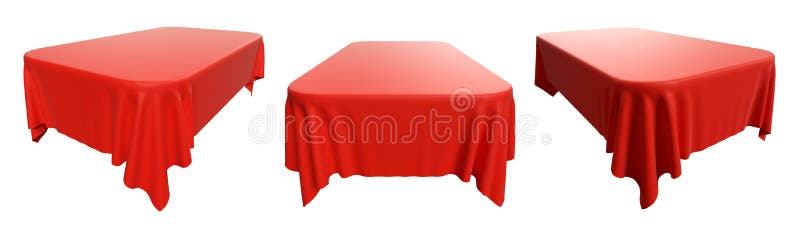 Rounded Rectangular Red Tablecloth Set Stock Illustration ...