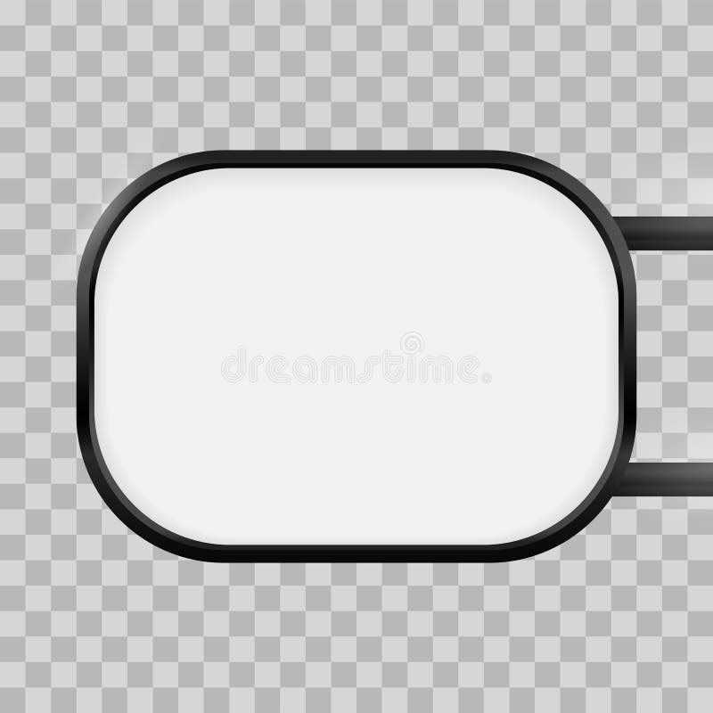 Round Rectangular Signage Light Box Signboard. Vector Rectangle ...