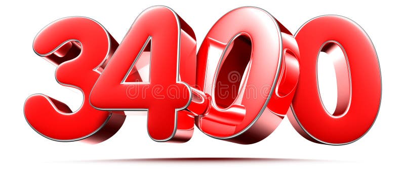 Number 3400 red. stock illustration. Illustration of distance - 231835049