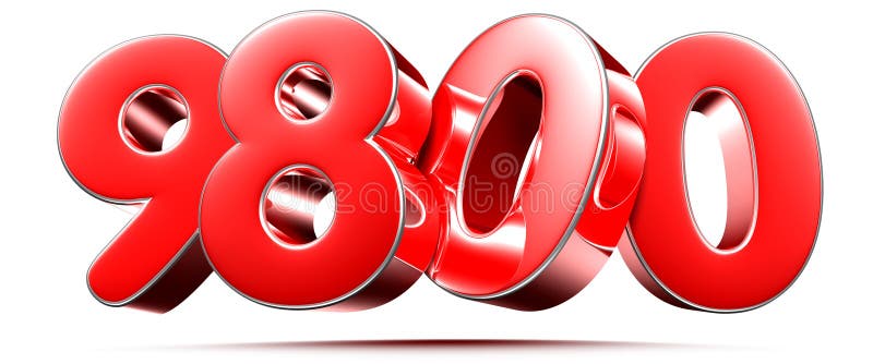 Number 9800 red. stock illustration. Illustration of path - 234168213