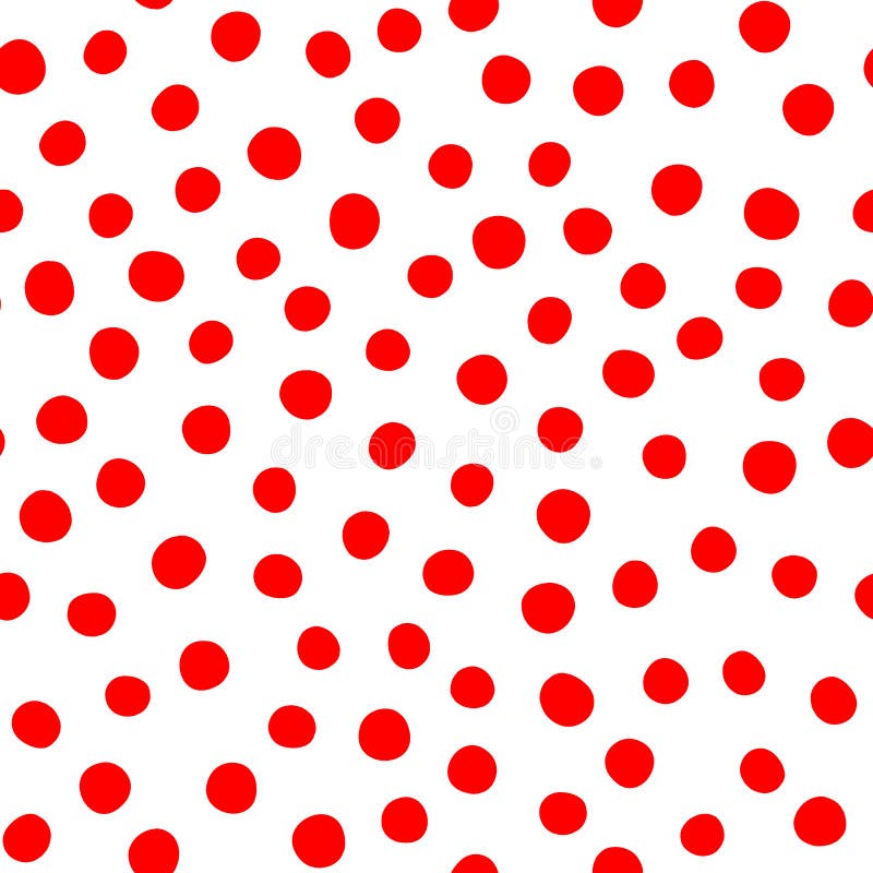 Rounded Red Spots. on White Background. Abstract Seamless Pattern Stock ...