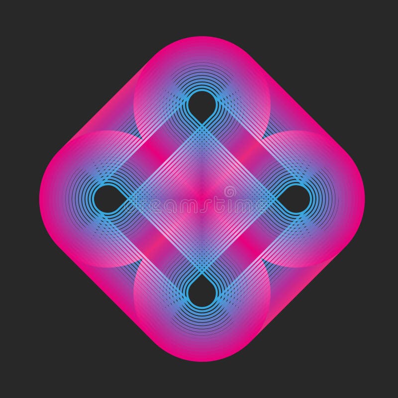 Rounded Rhombus Linear Symbol Vibrant Blue and Pink Gradient, Creative ...