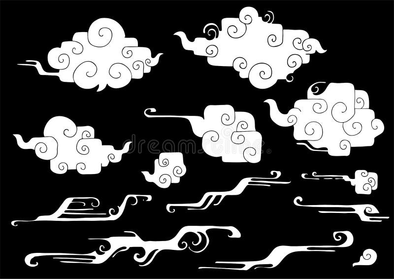 Rounded Right Angle Oriental Cloud or Japanese Cloud or Chinese Cloud ...