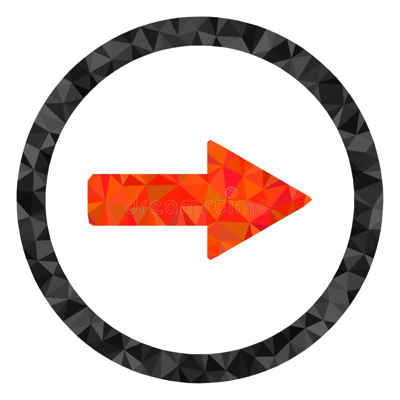 Rounded Right Arrow Polygonal Lowpoly Flat Icon Stock Vector ...