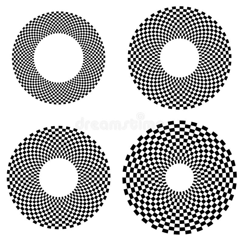 Rounded Shape with Checkered Pattern Fill. Contrasty Abstract Gr Stock ...