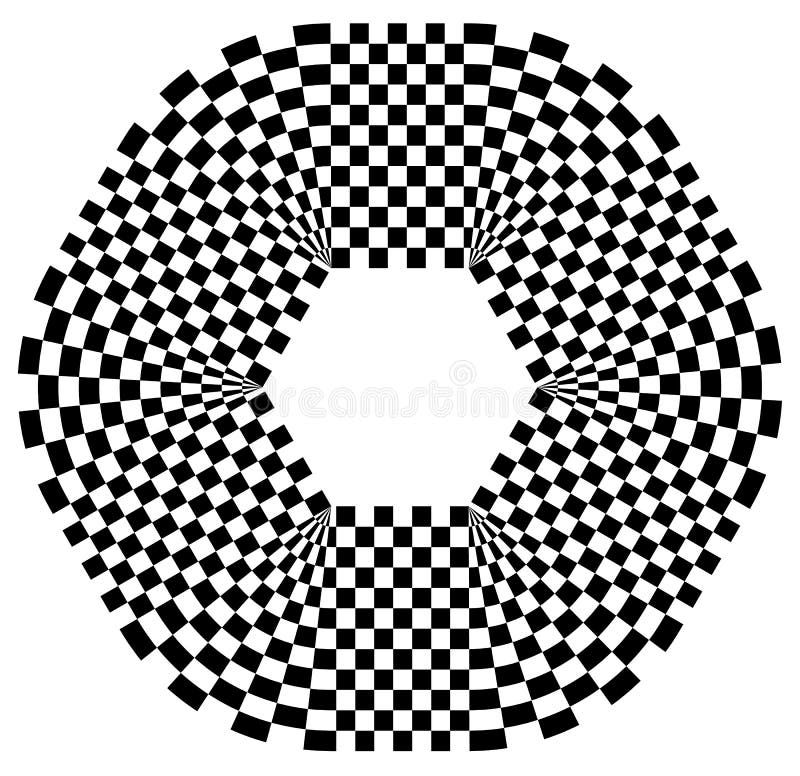 Rounded Shape with Checkered Pattern Fill. Contrasty Abstract Gr Stock ...
