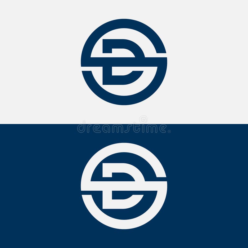 Rounded Shape Letter Sd or Ds Creative Line Art Unique Abstract ...