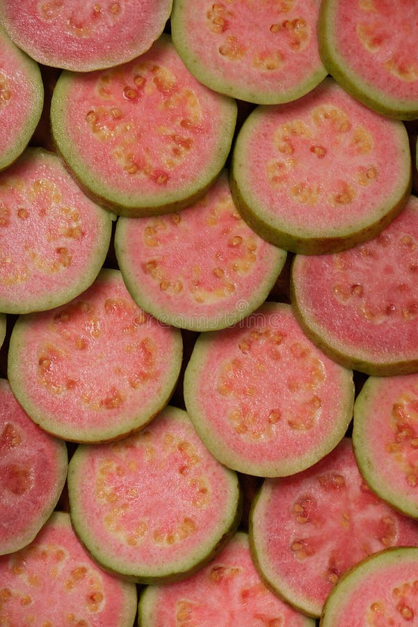 Slices of pink guava stock image. Image of fruit, pattern - 114540241