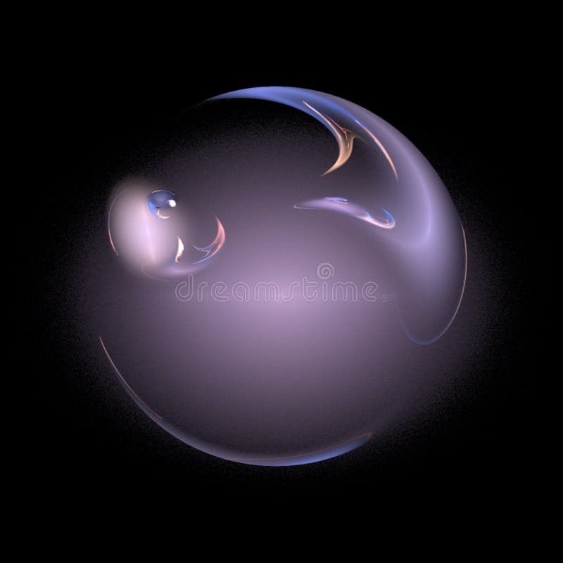 Rounded Smooth Abstract Purple Isolated Element on Black Background ...