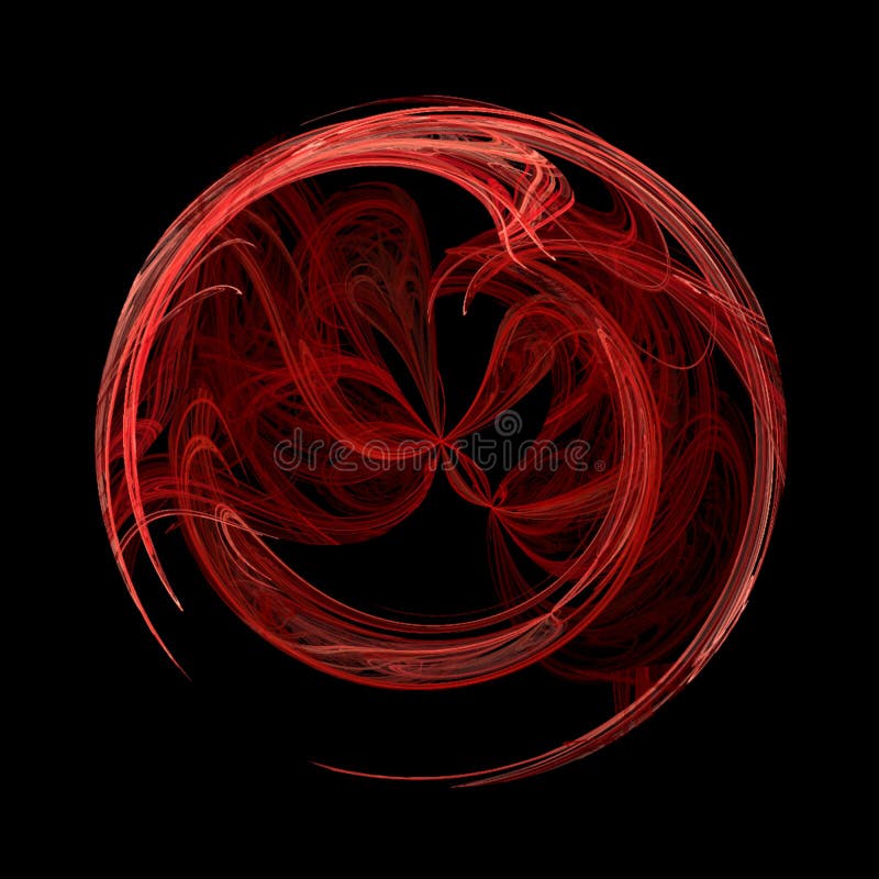 Rounded Smooth Abstract Red Element on Black Background, Design Stock ...