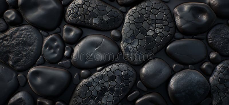 Rounded Smooth Black Stone Pattern. Lava Stone Background Stock ...