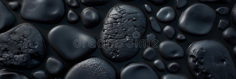 Rounded Smooth Black Stone Pattern. Lava Stone Background Stock ...