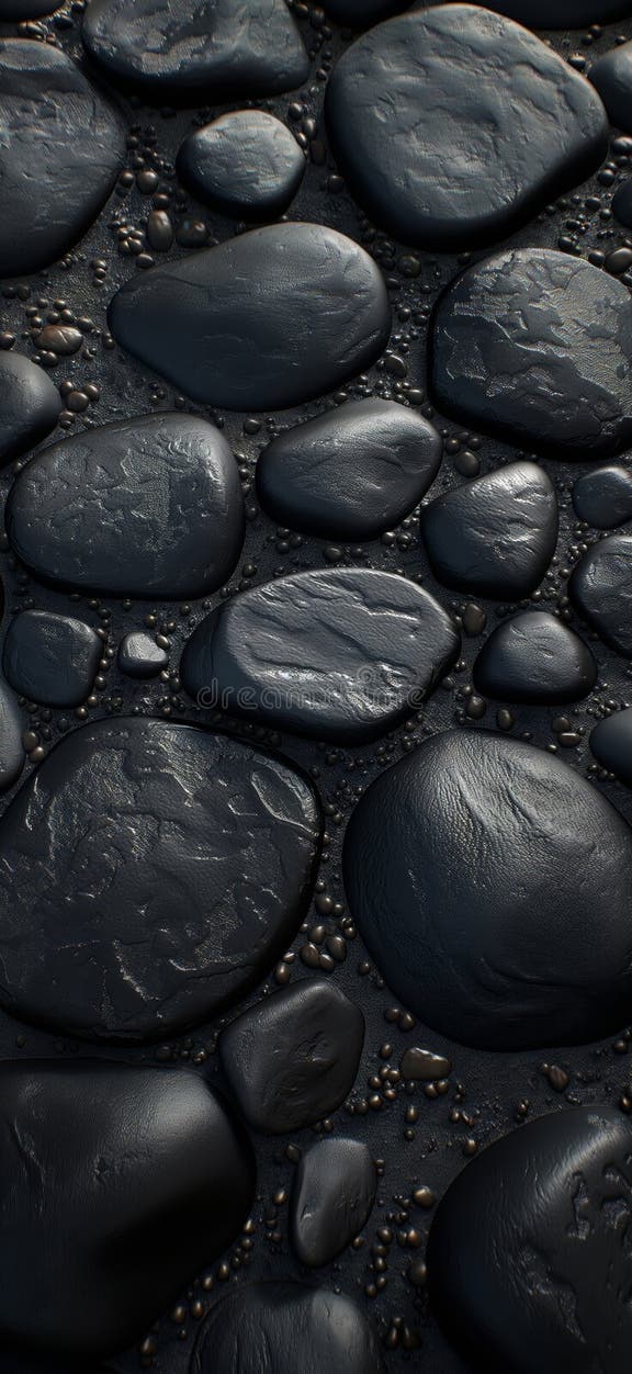Rounded Smooth Black Stone Pattern. Lava Stone Background Stock ...